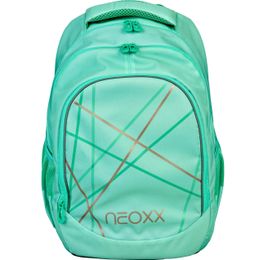 Schulrucksack neoxx "Fly, Mint to be" Gr. B/H/T: 30cm x 41cm x 22cm, grün (mint to be) Kinder Rucksäcke aus recycelten PET-Flaschen