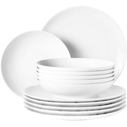 Tafelservice Seltmann Weiden "Geschirr-Set, 12 Teile, Amina", weiß, 12 tlg., Porzellan, Geschirr-Sets, Made in Germany