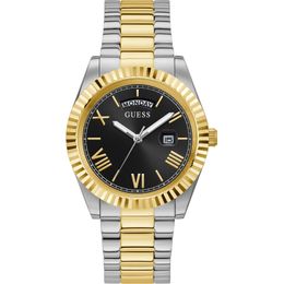 Quarzuhr Guess "GW0265G5,CONNOISSEUR" Armbanduhren silberfarben (silbergoldfarben) Herren Quarzuhr Armbanduhr, Herrenuhr