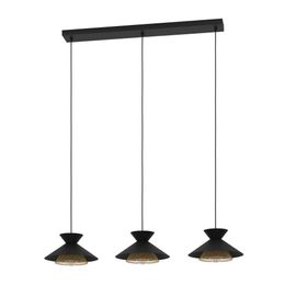 Eglo Hängeleuchte "GRIZEDALE", schwarz (schwarz, messing), B:26,00cm H:110,00cm L:96,00cm Ø:0,00cm, Lampen, Pendelleuchte, Esszimmerlampe, Japandi-Design aus Metall in Schwarz