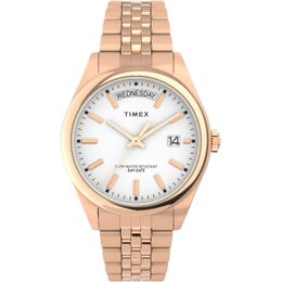 Quarzuhr Timex "LEGACY" Armbanduhren rosegold (roségoldfarben) Damen Armbanduhr, Herrenuhr, Damenuhr, unisex, Datum, Leuchtzeiger