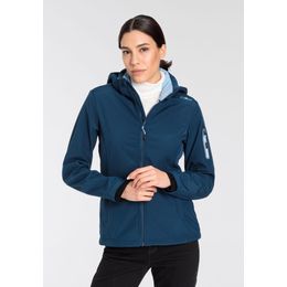 Softshelljacke CMP "WOMAN JACKET ZIP HOOD" Gr. 34, blau (blau, sky) Damen Jacken