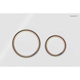 Geberit Sigma 21 Betätigungsplatte 115650SI1 Platte/Taste weiß, Ring rotgold, für 2-Megen-Spülung