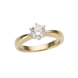 Firetti Damen Solitärring "Schmuck Geschenk Gold 750 Damenring Verlobungsring Goldring Solitär", 16, 1 P2 = erkennbare Einschlüsse, Diamanten