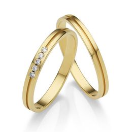 Firetti Damen Trauring "Schmuck Geschenk Gold 375 Hochzeit Ehering "LIEBE"", 57, ohne Brillanten, Gelbgold 585, 2,5mm, gold, Gelbgold 585,