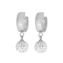 Vivance Damen Paar Creolen "sparkling crystals", Chirurgiestahl, silber, Chirurgiestahl, Ohrringe