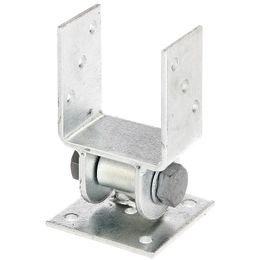 Alberts Pfostentr&auml;ger, &Oslash; 11mm, silber, Bodenanker, mit beweglichem Oberteil, lichte Breite 91 mm