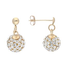 Vivance Damen Paar Ohrstecker "sparkling crystals", Gelbgold 375, gelb, Gelbgold 375, Ohrringe