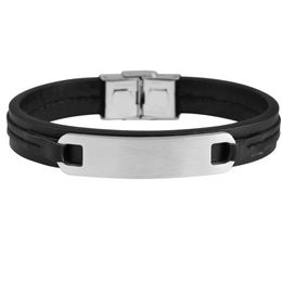 Adelia´s ADELIA ́S Herren Edelstahlarmband "Herren Armband aus Edelstahl 20,5 cm", 20,5, Edelstahl, schwarz, Edelstahl, Armbänder