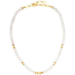 JULIE JULSEN Damen Kette mit Anh&auml;nger "925/- Sterling Silber vergoldet Perlen", 45cm, Silber 925 (Sterlingsilber), L: 45, gold, Silber 925