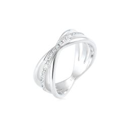 Elli Premium Damen Fingerring "Wickelring Blogger Kristalle 925 Silber", 58mm,mit Steinen, Silber 925 (Sterlingsilber), 2mm, silber, Silber 925