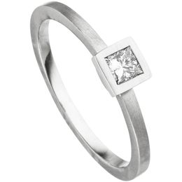Jobo Damen Fingerring "Ring mit Diamant 0,20 ct.", 58, SI = kleine Einschl&uuml;sse, Diamanten Platin 950, grau, Diamanten, Platin 950, Fingerringe, 950