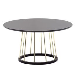 Wohnling Couchtisch 80x80x42 cm Schwarz Gold