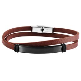 Adelia&acute;s ADELIA ́S Herren Edelstahlarmband "Herren Armband aus Edelstahl 42 cm", 42, Edelstahl, schwarz, Edelstahl, Armb&auml;nder