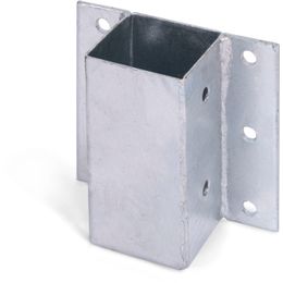 Alberts L-Pfostentr&auml;ger, &Oslash; 11mm, silber, Bodenanker, zum Anschrauben, f&uuml;r L- und U-Steine o. Mauern, 71x71 mm