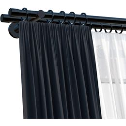 Gardinenstange Indeko, L:440cm, schwarz, Stahl, Kinderzimmer, Gardinenstangen, "Linz", Komplett-Set inkl. Montagematerial