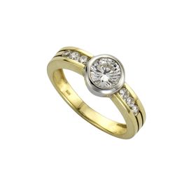 Celesta Damen Fingerring "375/- Gelbgold 2farbig Zirkonia", 060 (19,1), Gold, gelb, Gold, Fingerringe