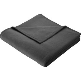 Wohndecke Biederlack, B:150cm L:220cm, grau, Baumwolle, Polyacryl, Wohndecken, "Cotton Home", im Uni Design, Kuscheldecke