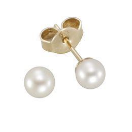 Vivance Damen Paar Ohrstecker "585 Gold Perlen 3,5-4mm", one-size, Gold, gelb, Gold, Ohrringe