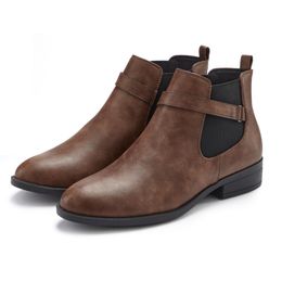 Vivance Damen Chelseaboots, Gr. 37, braun, Obermaterial: 100% Lederimitat. Decksohle: 100% Textilmaterial. Futter: 100% Textilmaterial. Laufsohle: