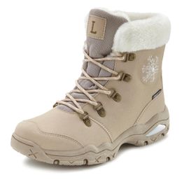 Lascana Damen Winterstiefelette, Gr. 41, beige, Obermaterial: 100% Synthetik. Decksohle: 100% Polyester. Futter: 100% Polyester. Laufsohle: 100%