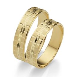 Firetti Damen Trauring "Schmuck Geschenk Gold 375 Hochzeit Ehering "LIEBE"", 57, Gelbgold 585, 5mm, gold, Gelbgold 585, Fingerringe, Made in Germany