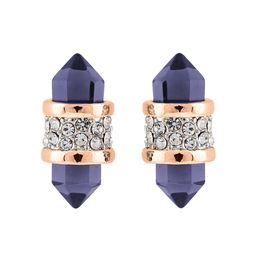 Buckley London Damen Paar Ohrstecker "Messing ros&eacute;vergoldet mit Glas und Kristallen", rosa, Messing, Ohrringe