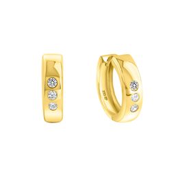 Firetti Damen Paar Creolen "Schmuck Geschenk Gold 333 Basic, ca. 15,5 mm", 15,5mm, Gelbgold 333, gold, Gelbgold 333, Ohrringe, mit Zirkonia (synth.)