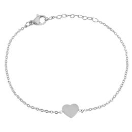 Adelia&acute;s ADELIA ́S Damen Edelstahlarmband "Damen Armband Herz aus Edelstahl 16+5 cm", 16+5, Edelstahl, silber, Edelstahl, Armb&auml;nder