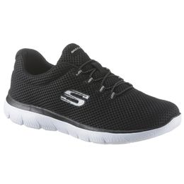 Skechers Damen Slip-On Sneaker "Summits", Gr. 36, schwarz, Synthetik, Textil, Schuhe, Slipper, Freizeitschuh, Komfortschuh mit gepolstertem Schaftrand