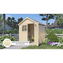 Gartenhaus Konifera, beige, Massivholz, Gartenh&auml;user, "Osterbek 2", Inklusive Fussboden