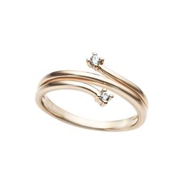 Firetti Damen Diamantring "Schmuck Geschenk Gold 333 Damenring Goldring Blütenranke", 18, 0,07 P2 = erkennbare Einschlüsse, Diamanten Gelbgold 333,