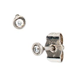 Jobo Damen Paar Ohrstecker, 3mm, SI = kleine Einschl&uuml;sse, Diamanten Platin 950, grau, Diamanten, Platin 950, Ohrringe, rund 950 Platin mit 2 Diamanten