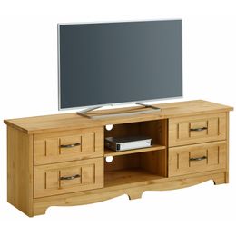 Lowboard Home Affaire, B:148cm H:51cm T:37cm, beige, Wohnzimmer, Sideboards, "Trinidad", Kommode, Breite 148 cm, mit 4 Schubladen
