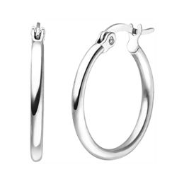 Jobo Damen Paar Creolen, 20mm, Edelstahl, silber, Edelstahl, Ohrringe, Edelstahl 20 mm