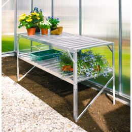 Pflanztisch Vitavia, B:121cm H:76cm T:54cm, silber, Garten, Tische, BxTxH: 121x54x76 cm