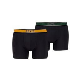 Levi's LEVI'S Herren Boxer, Gr. S, schwarz, Obermaterial: 95% Baumwolle, 5% Elasthan, unifarben mit Farbeinsatz, Unterhosen, mit kontrastreichem Logobund