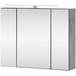 Spiegelschrank Welltime, B:80cm H:64cm T:20cm, grau, Holzwerkstoff, Badezimmer, Schr&auml;nke, "Windau", 80 cm breit