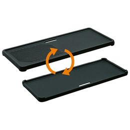 Grillplatte Enders, B:21cm H:5cm L:43cm, schwarz, Gusseisen, Grillroste, Guss-Wendeplatte 1/3 f&uuml;r Gasgrill BOSTON, Monroe Pro 3