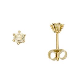 Firetti Damen Paar Ohrstecker "Schmuck Geschenk Gold 750 Ohrschmuck Solitär", 5mm, 0,5 LR = lupenrein, Diamanten Gelbgold 750, gold, Diamanten,