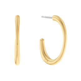 Calvin Klein Damen Paar Creolen "Schmuck Edelstahl Ohrschmuck Damenohrringe SCULPTURAL", Edelstahl, gold, Edelstahl, Ohrringe