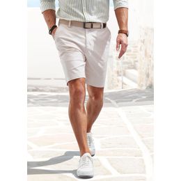 John Devin Herren Chinoshorts "regular-fit", beige, Gr. 34, unifarben, Web, Obermaterial: 98% Baumwolle, 2% Elasthan, Hosen, Oxford Shorts aus