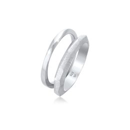 Elli Premium Damen Ring-Set "Bandring Basic Gedreht Struktur (2 tlg) 925 Silber", 52mm, ohne Stein, Silber 925 (Sterlingsilber), silber, Silber 925