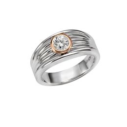 Vivance Damen Fingerring "Silber 925 zweifarbig Zirkonia", 052 (16,6), Silber 925 (Sterlingsilber), bunt, Silber 925 (Sterlingsilber), Fingerringe
