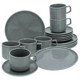 Kaffeeservice Creatable "Chef Collection" Geschirr-Sets Gr. 18 tlg., grau Service, nordisches Design, 18 Teile, für 6 Personen