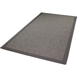 Teppich Dekowe, B:80cm H:7mm L:250cm, grau, Kunstfaser, Wohnzimmer, Teppiche, "Naturino Rips", Flachgewebe, Sisal-Optik, mit Bord&uuml;re, In- und Outdoor