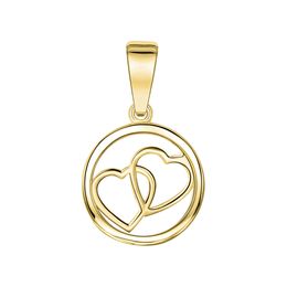 Vivance Damen Kettenanh&auml;nger "375/- Gelbgold glanz Herz", one-size, Gold, 0,4 g, gelb, Gold, Schmuckanh&auml;nger
