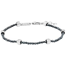 JULIE JULSEN Damen Armband "925/- Sterling Silber rhodiniert H&auml;matit grau 19cm", 19cm, Silber 925 (Sterlingsilber), silber, Silber 925