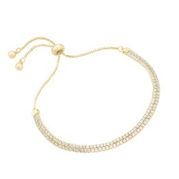 Smart Jewel Damen Armband "Tennisarmband 2-rhg., Silber 925", onesize, Silber 925 (Sterlingsilber), gold, Silber 925 (Sterlingsilber), Armb&auml;nder