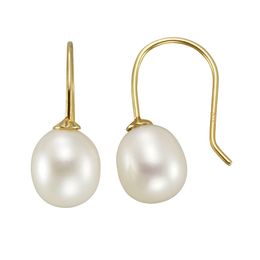 Vivance Damen Paar Ohrh&auml;nger "375/- Gelbgold glanz S&uuml;&szlig;wasserperle 8-8,5mm", one-size, Gold, gelb, Gold, Ohrringe